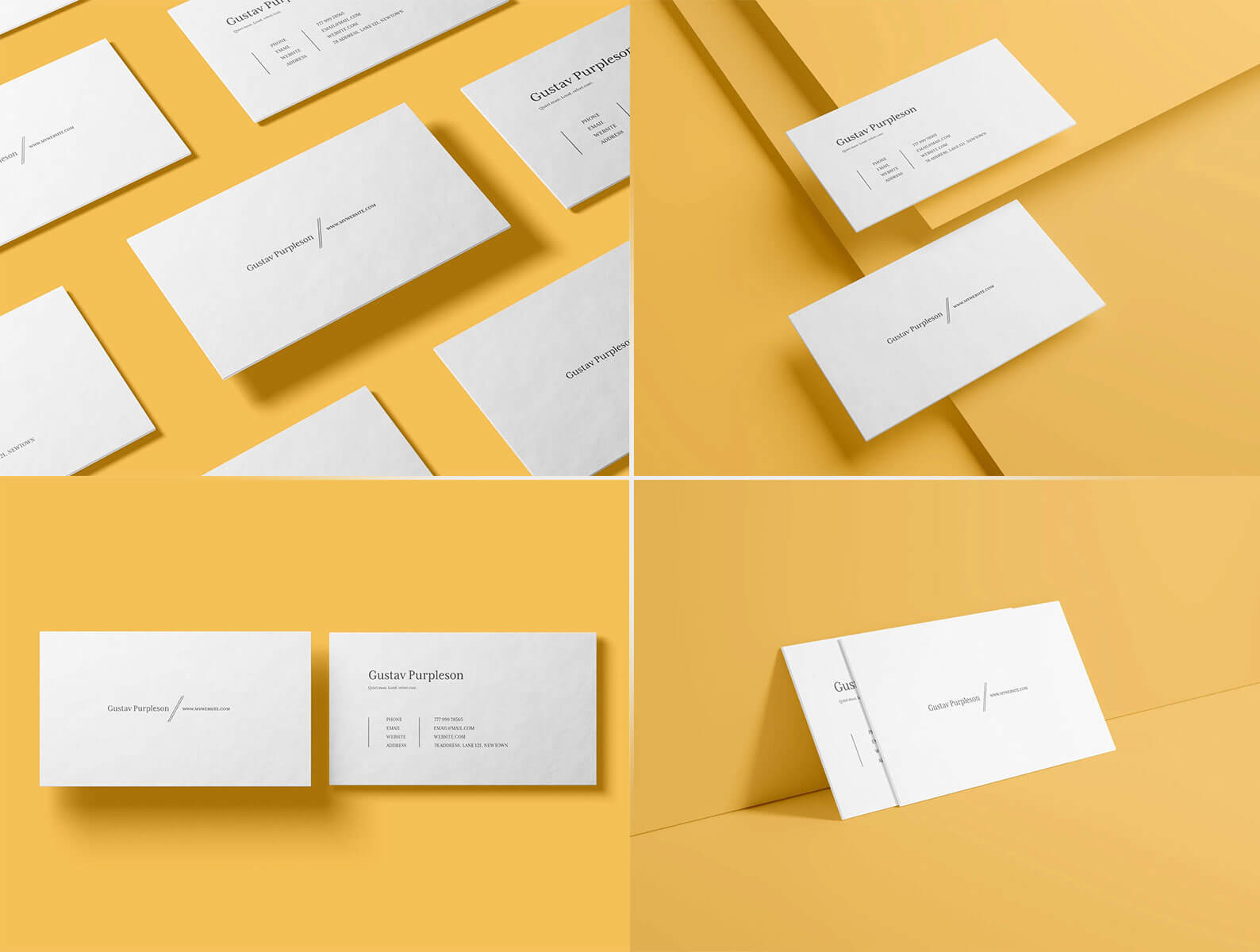 4 Free White Business Card Mockups PSD Files - PsFiles