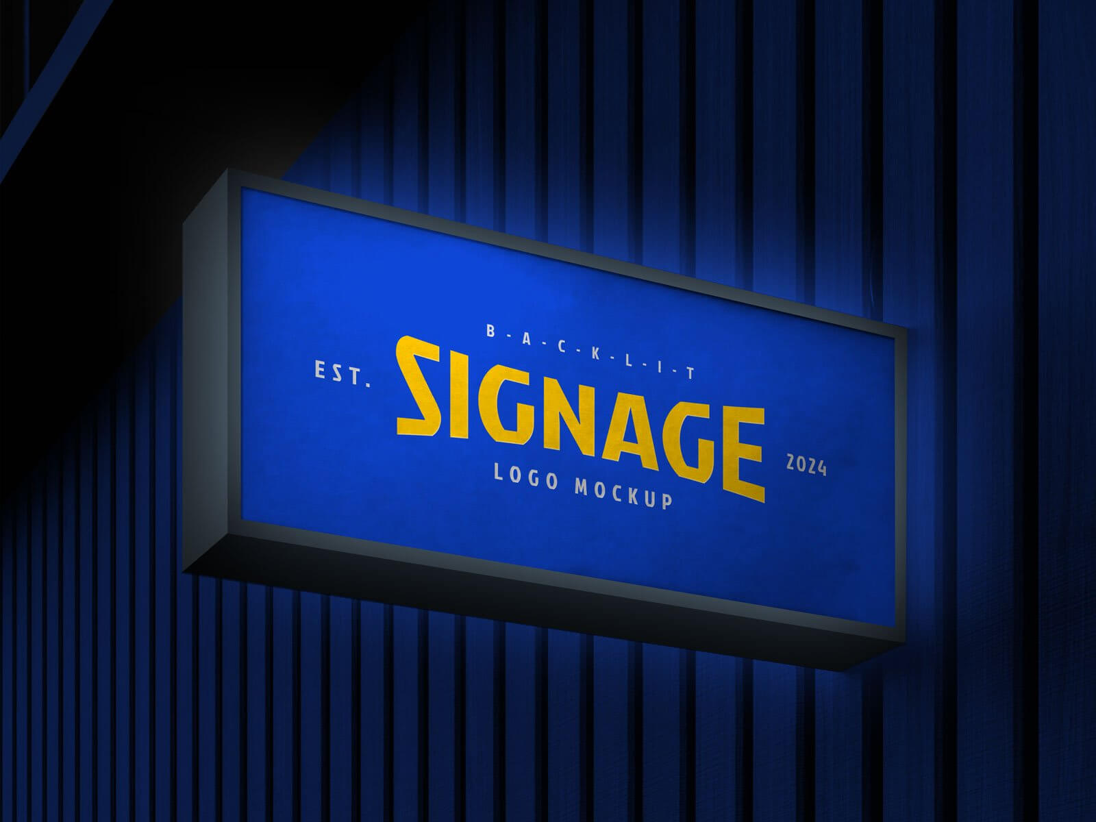Free Backlit Rectangle Sign Board Logo Mockup PSD - PsFiles