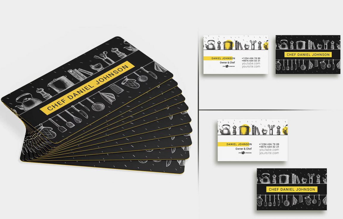 Free Chef Business Card Design PSD Template - PsFiles