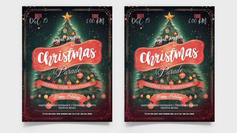 Free Christmas Flyer Template in PSD + Vector (.ai+.eps) - PsFiles