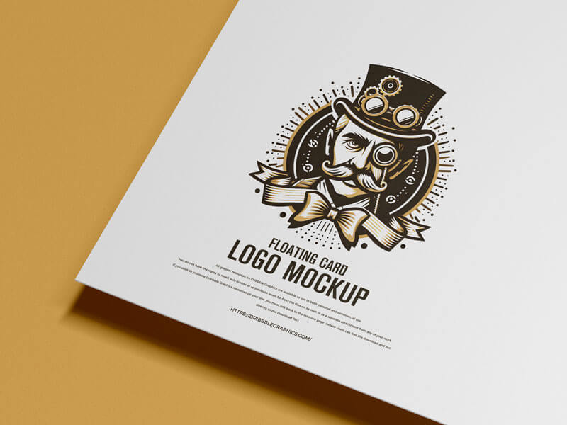 Free Floating Card Logo Mockup PSD - PsFiles