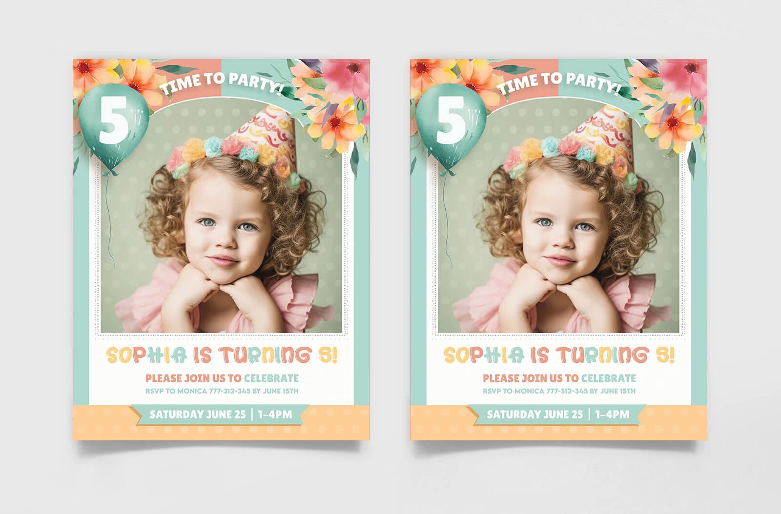 Free Girls Birthday Invite PSD Template - PsFiles