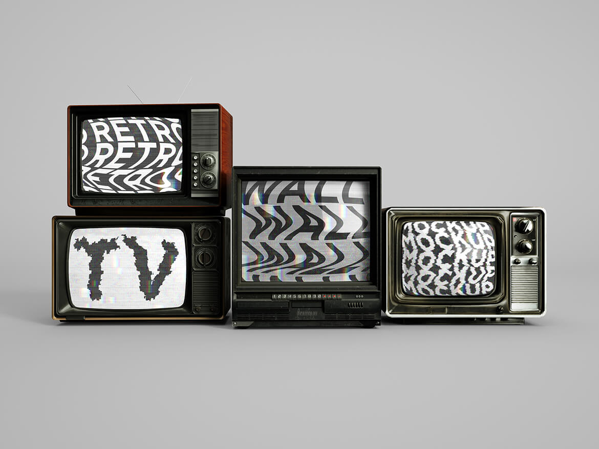 Free Retro TVs Wall Mockup PSD - Best Free Mockup | PsFiles