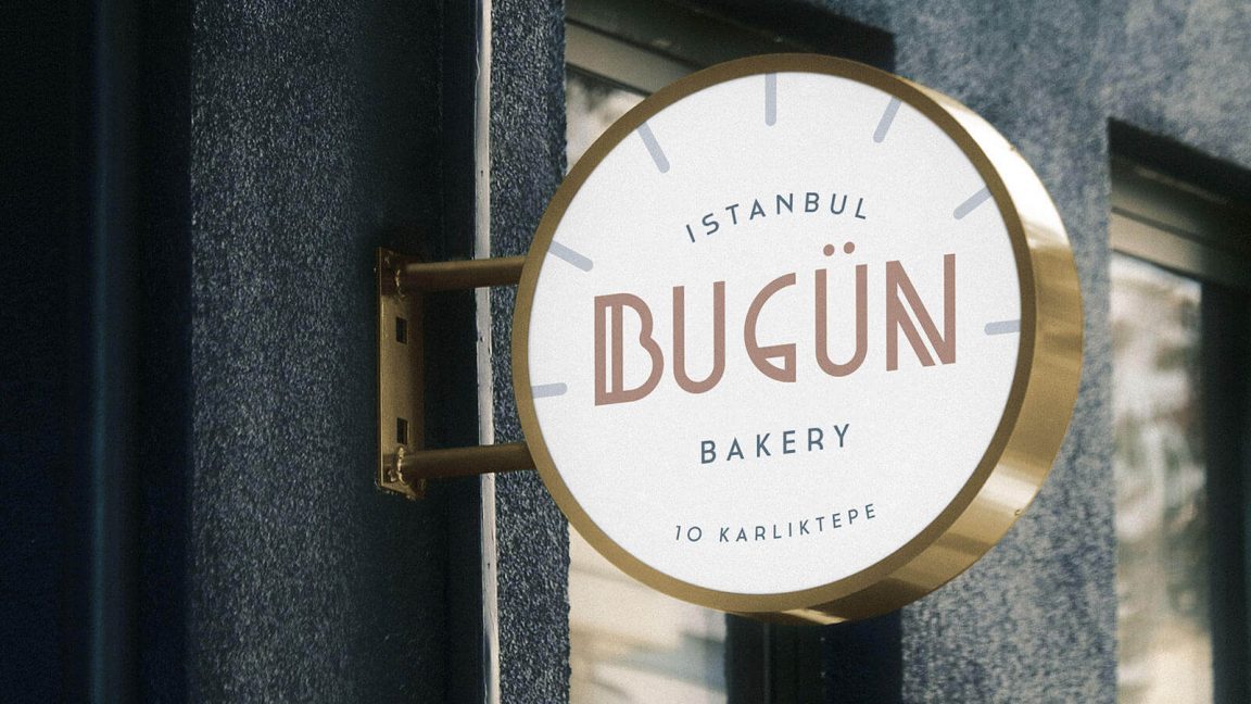 Free Round Logo Sign Mockup Building Wall Mounted - PsFiles