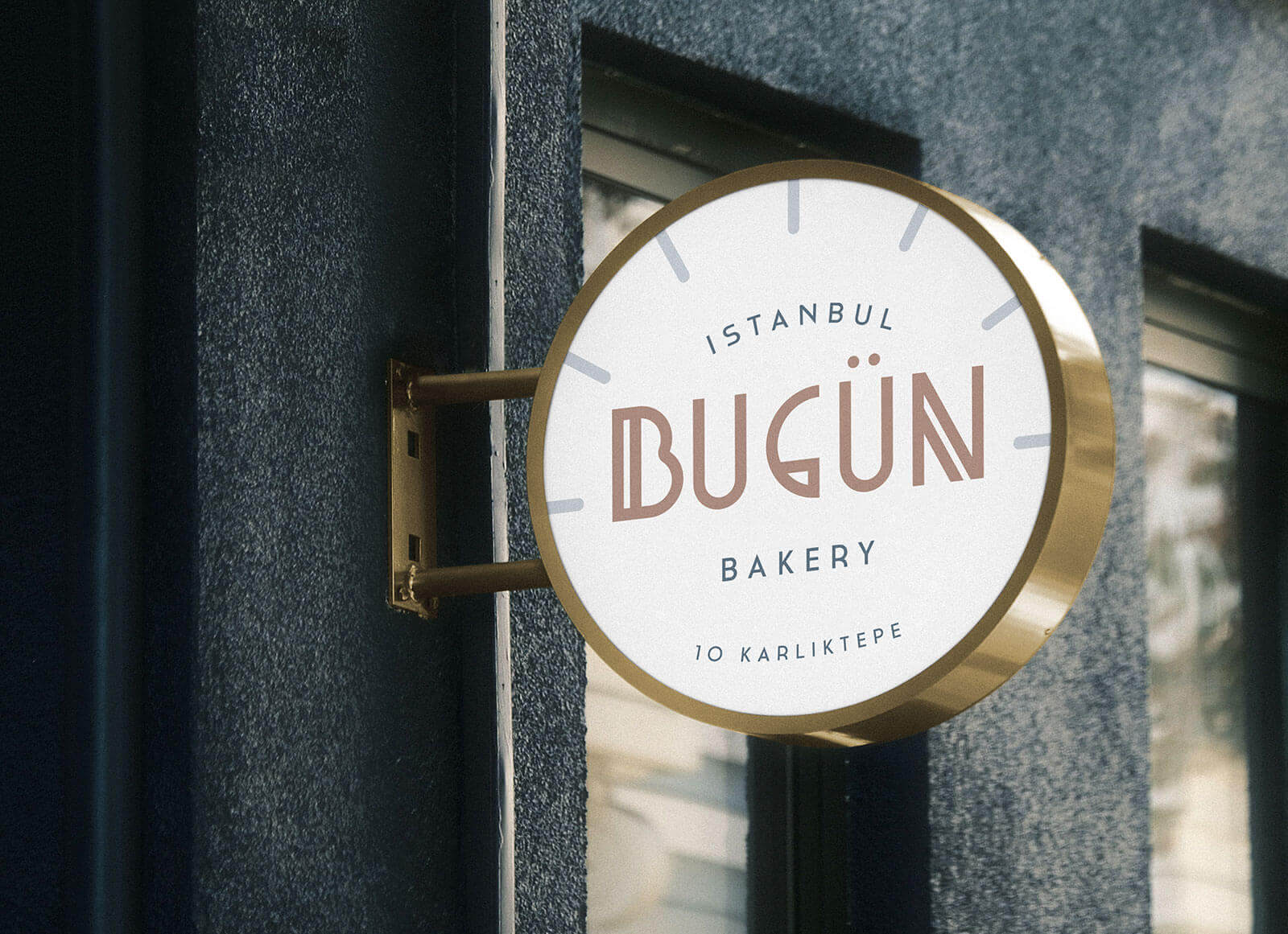 Free Bakery Shop Round Sign Board Mockup PSD - PsFiles