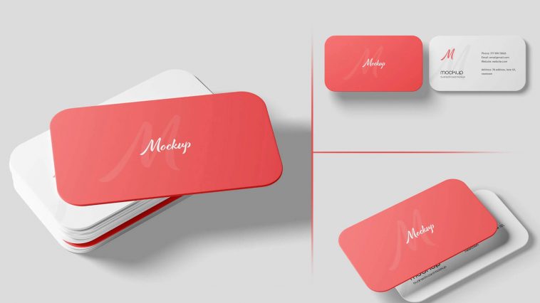 Free Premium Rounded Corner Business Card Mockup PSD Set - PsFiles