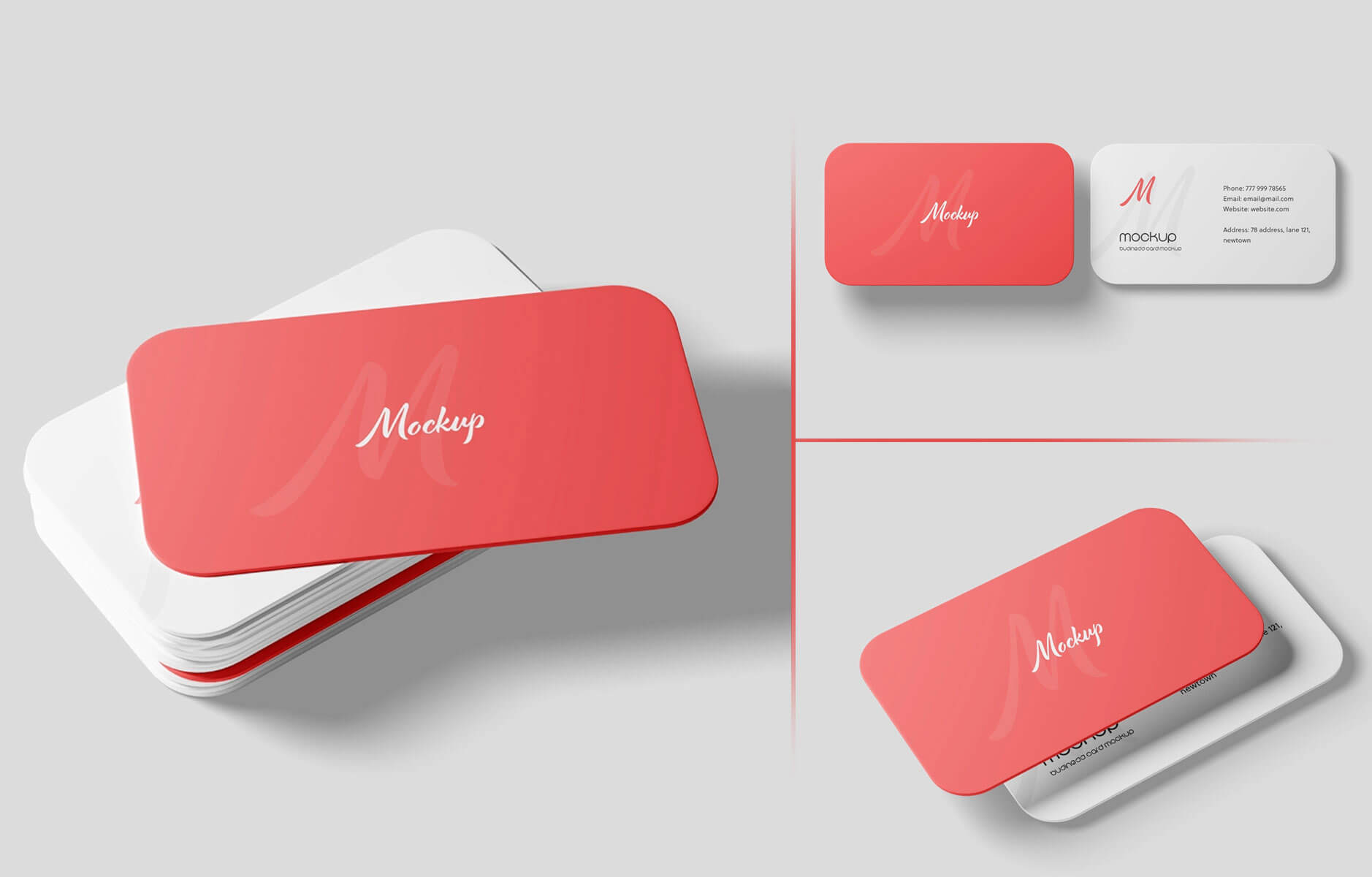 Free Rounded Corner Business Cards Mockups PSD Set - PsFiles