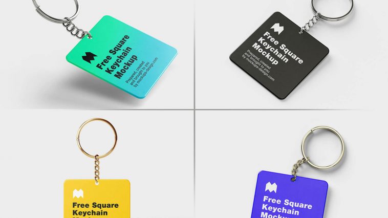 Free Leather Strap Keychain Logo Mockup for Branding - PsFiles