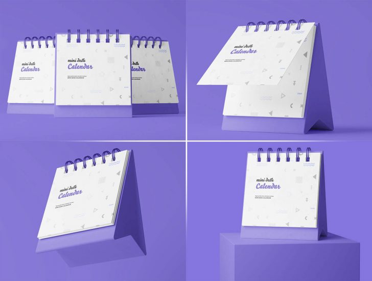 Free Mini Desk Calendar PSD Mockups set - PsFiles