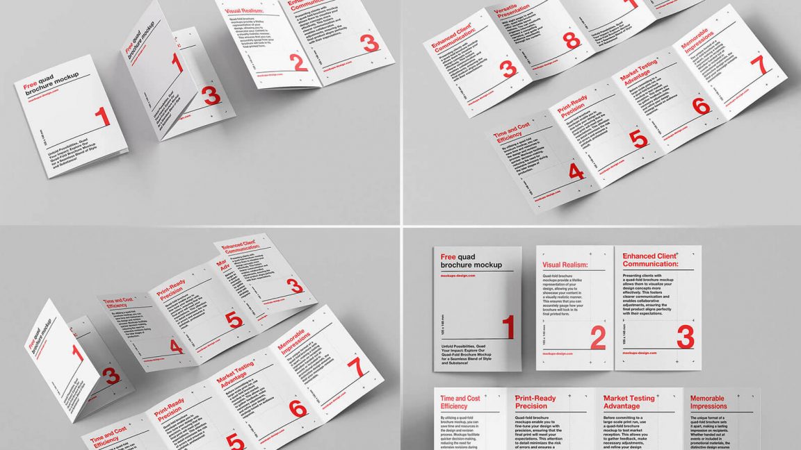 6 Free DL Gate Fold Brochure Mockup PSD Files - PsFiles