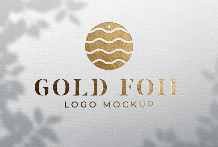 Free Deluxe Gold Foil Logo Mockup PSD - PsFiles