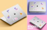 Free Laptop Sticker Mockup PSD Set - PsFiles