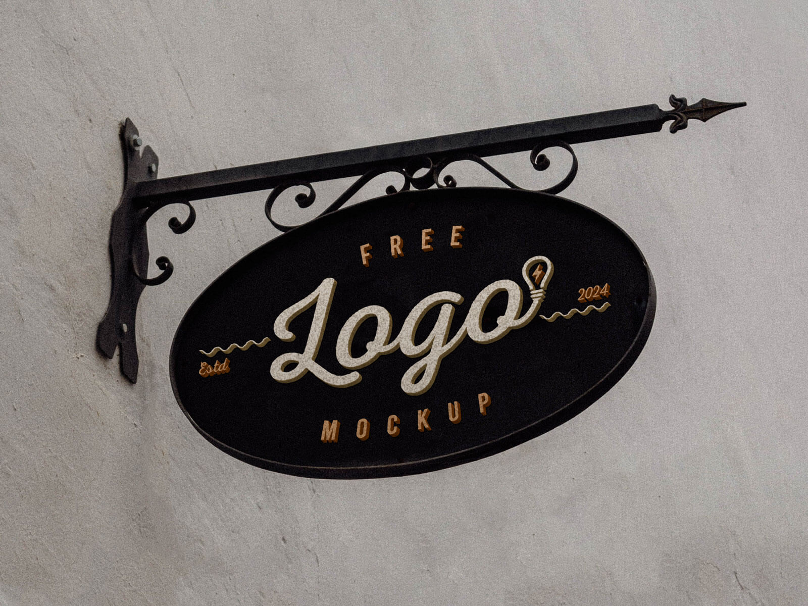 Free Oval Shop Sign Mockup PSD - PsFiles