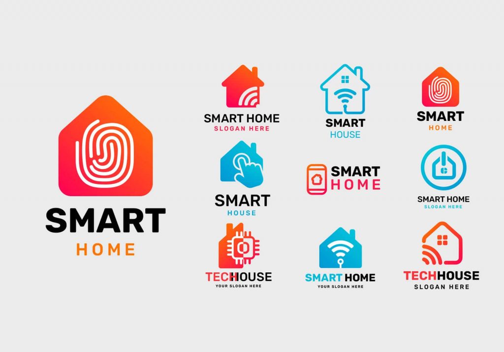 Free Smart Home Tech Logo Design file set (PSD, AI, EPS, PNG) - PsFiles