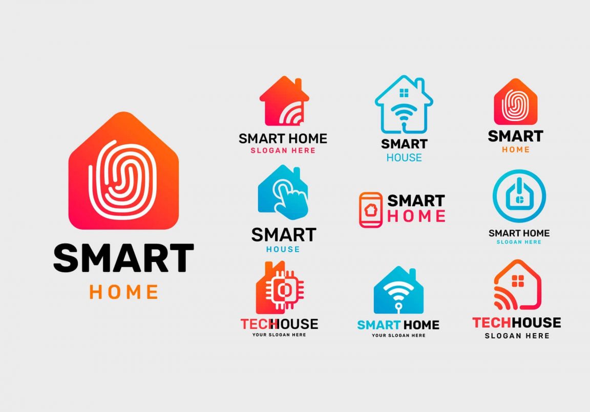 Free Smart Home Tech Logo Design file set (PSD, AI, EPS, PNG) - PsFiles
