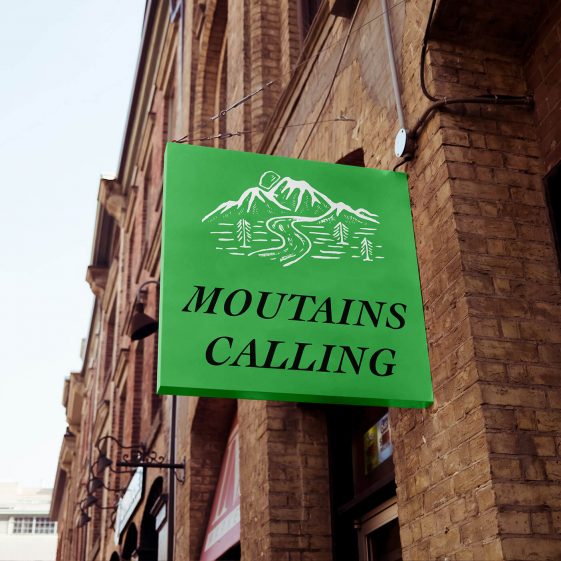 Free Free Building Wall mounted Square Big Logo Sign Mockup PSD PSD ...