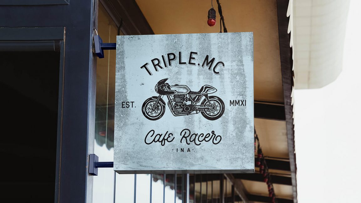 Free Wall mounted Outdoor Square Sign Logo Mockup PSD - PsFiles