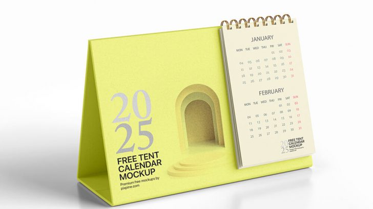 Free 2025 Desk Calendar Mockup PSD - PsFiles