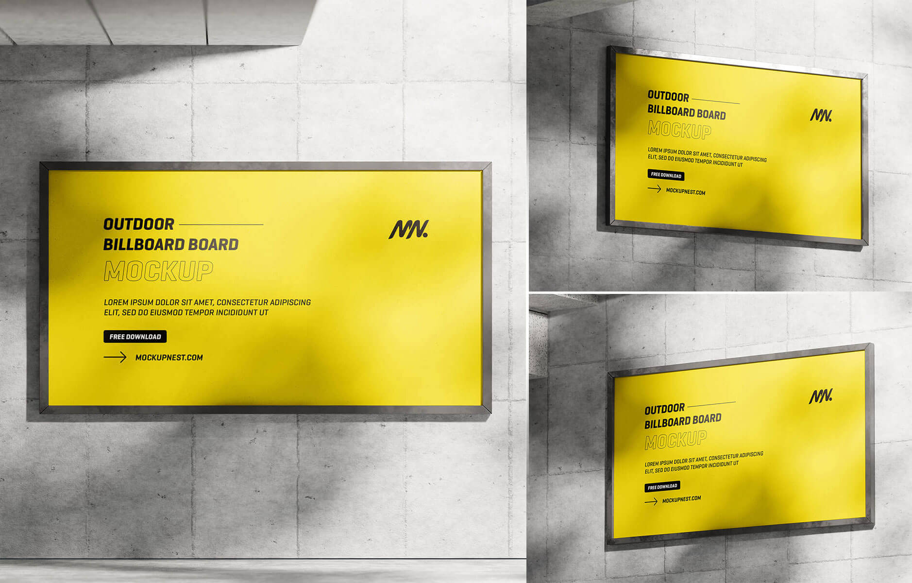Free Building Wall Billboard Mockups PSD set - PsFiles