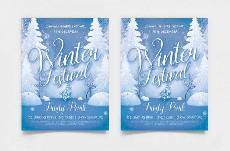 Free Winter Season Festival Flyer PSD Template - PsFiles