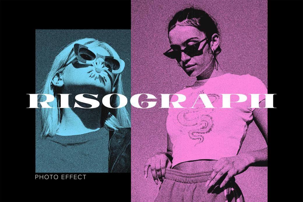 Old Risograph Poster Photo Effect Free PSD Template - PsFiles