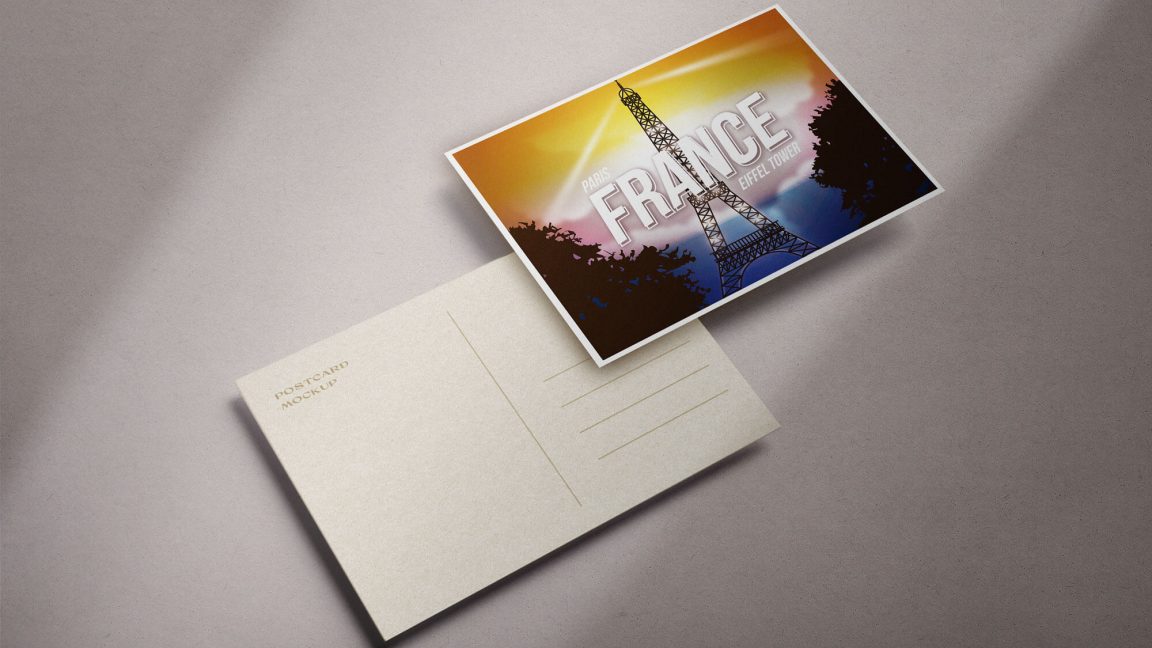 Free Fun Postcard Mockup PSD - PsFiles