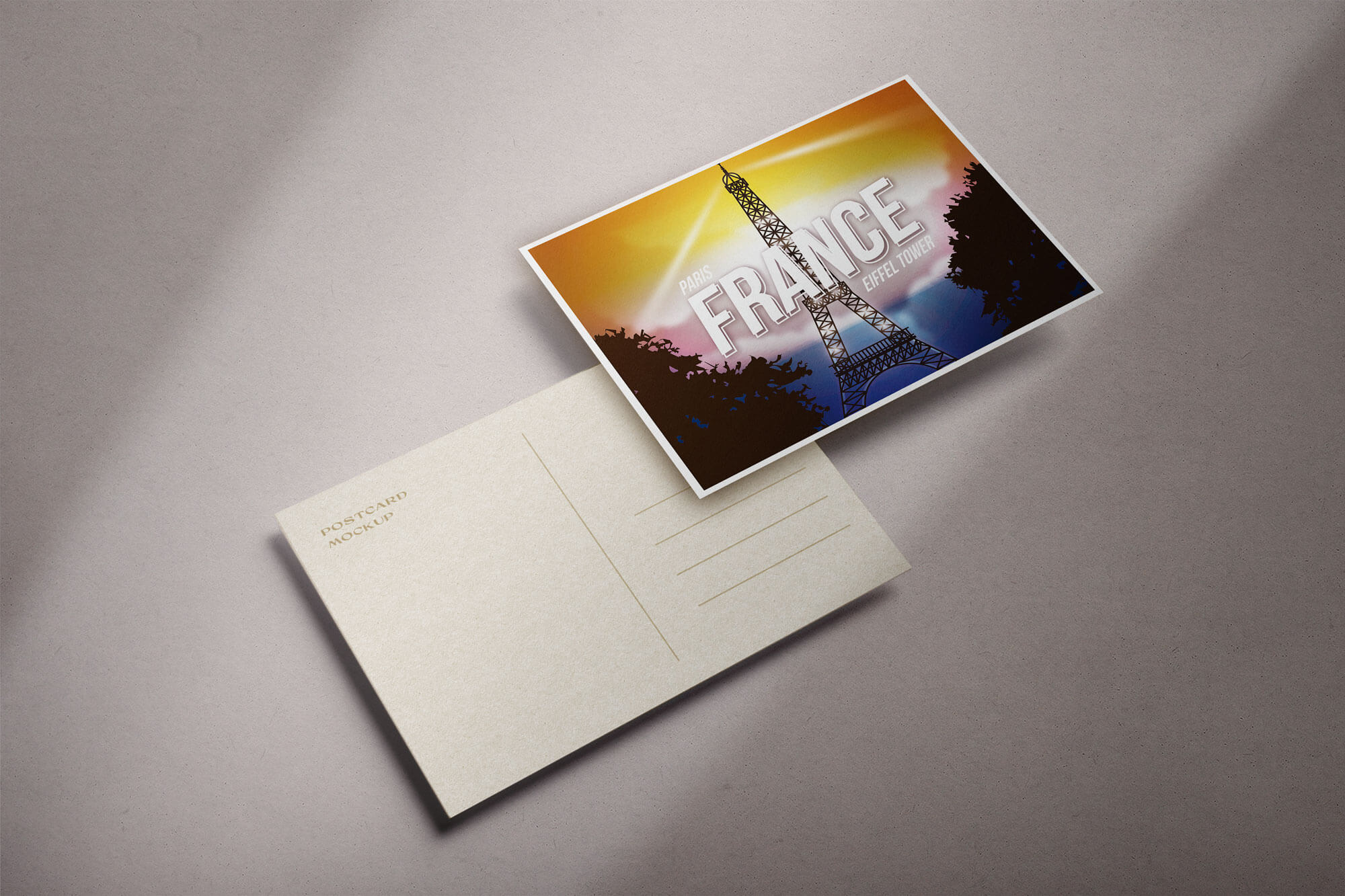 Free 2 Paper Postcard Mockup PSD - PsFiles