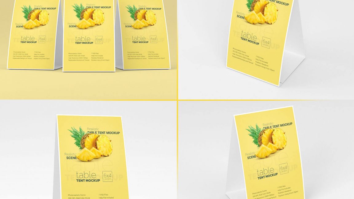 Free Acrylic Table Tent Mockup PSD - PsFiles