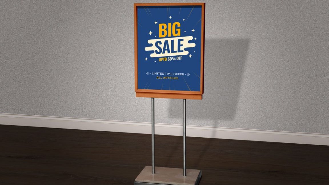 Free Office Table / Desk Flag Mockups PSD Set - PsFiles