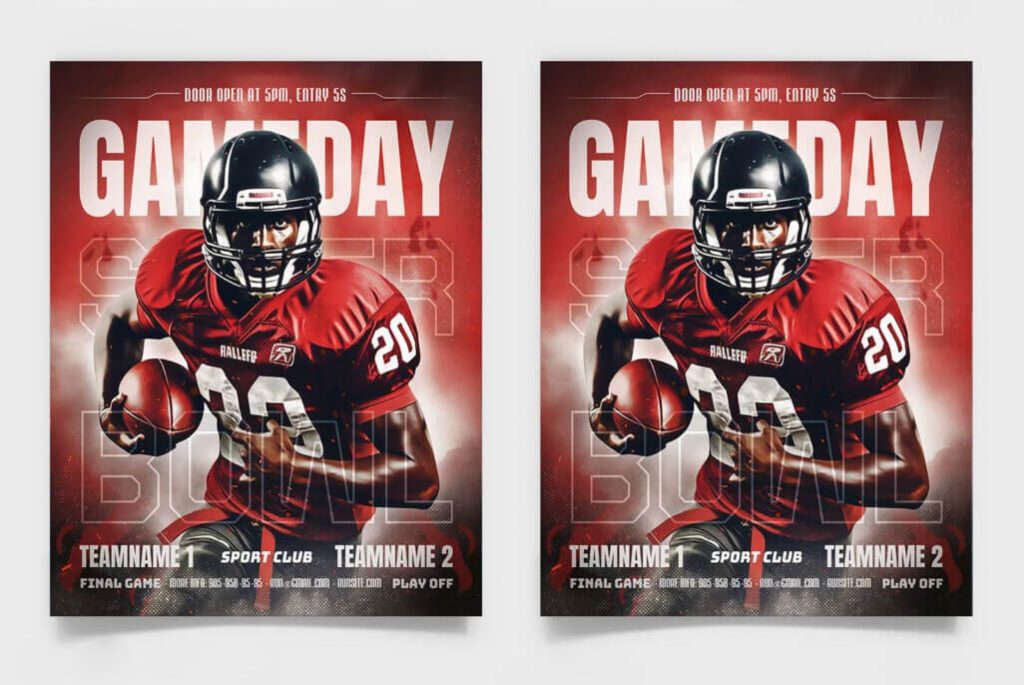 Free NFL Super Bowl Game Day Flyer Design PSD Template