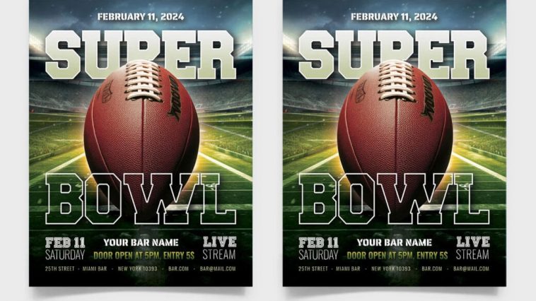 Free American Football Super Bowl Flyer PSD Template