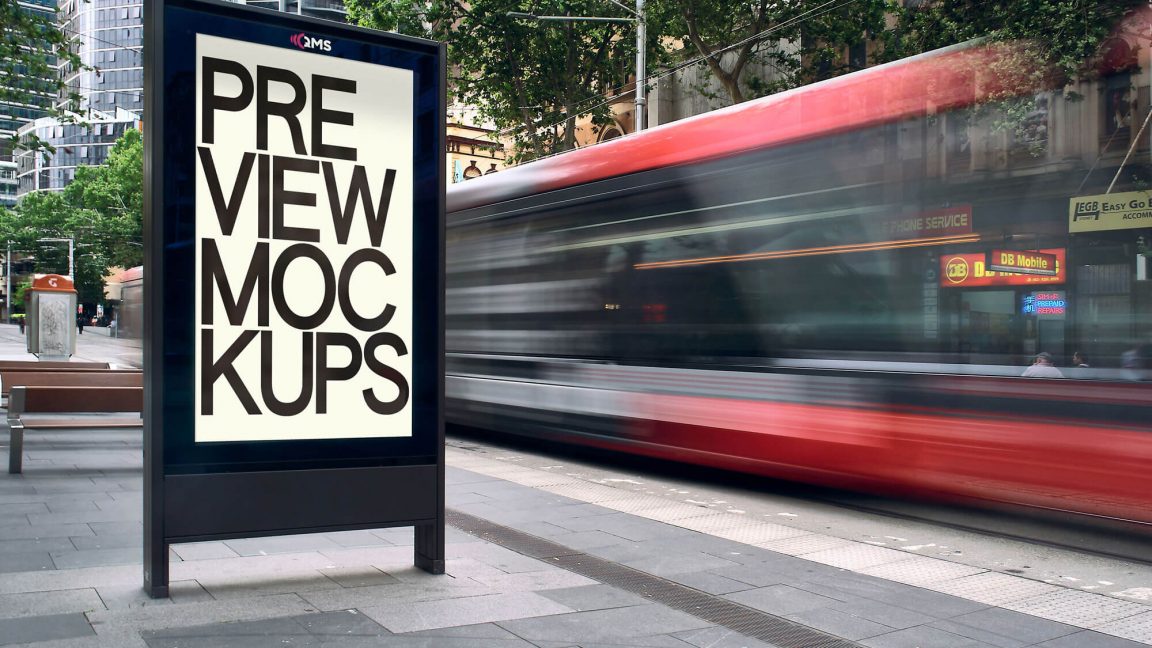 Free Black Metal Frame Street Poster Mockup PSD - PsFiles