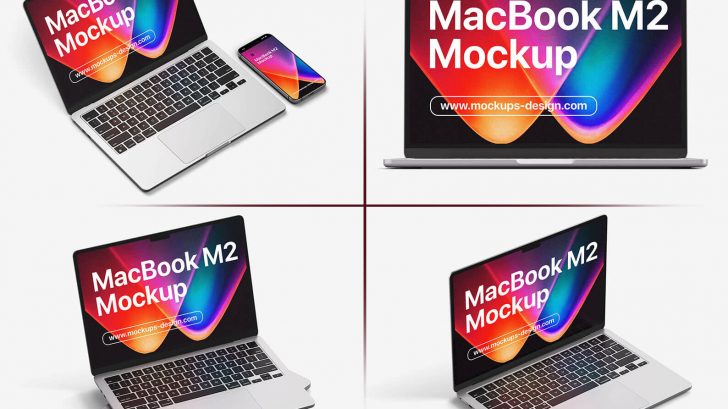 Free Customizable M2 MacBook Pro Mockup PSD - PsFiles