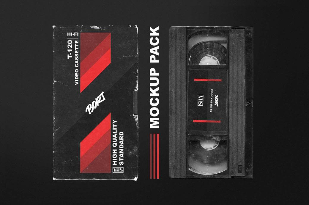 Free Old VHS Cassette Mockup Pack PSD - PsFiles