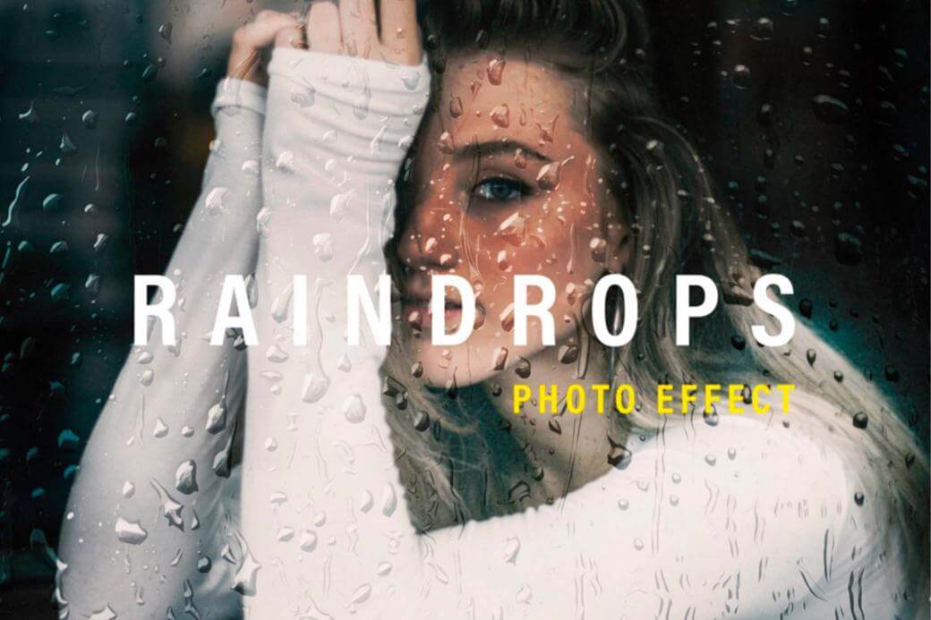 Rain On The Glass Photo Effect Overlay PSD file Free - PsFiles