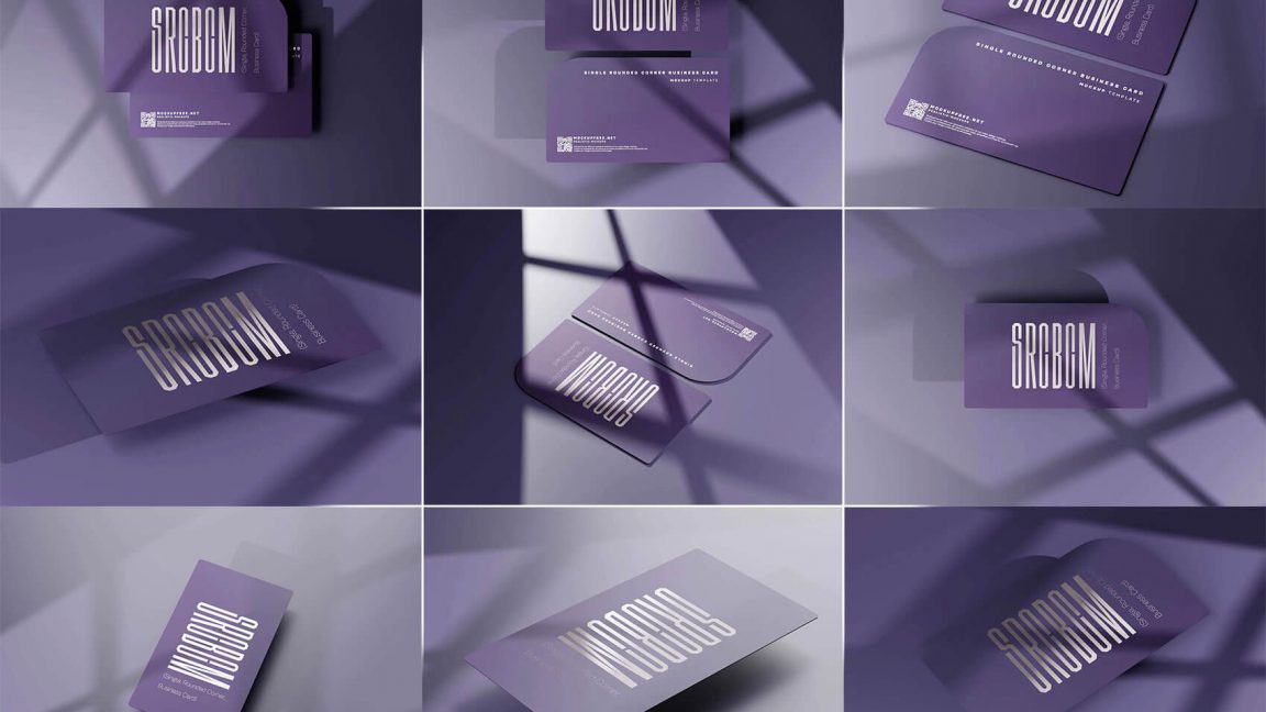 5 Free Rounded Corners Business Card Mockup PSD Set - PsFiles