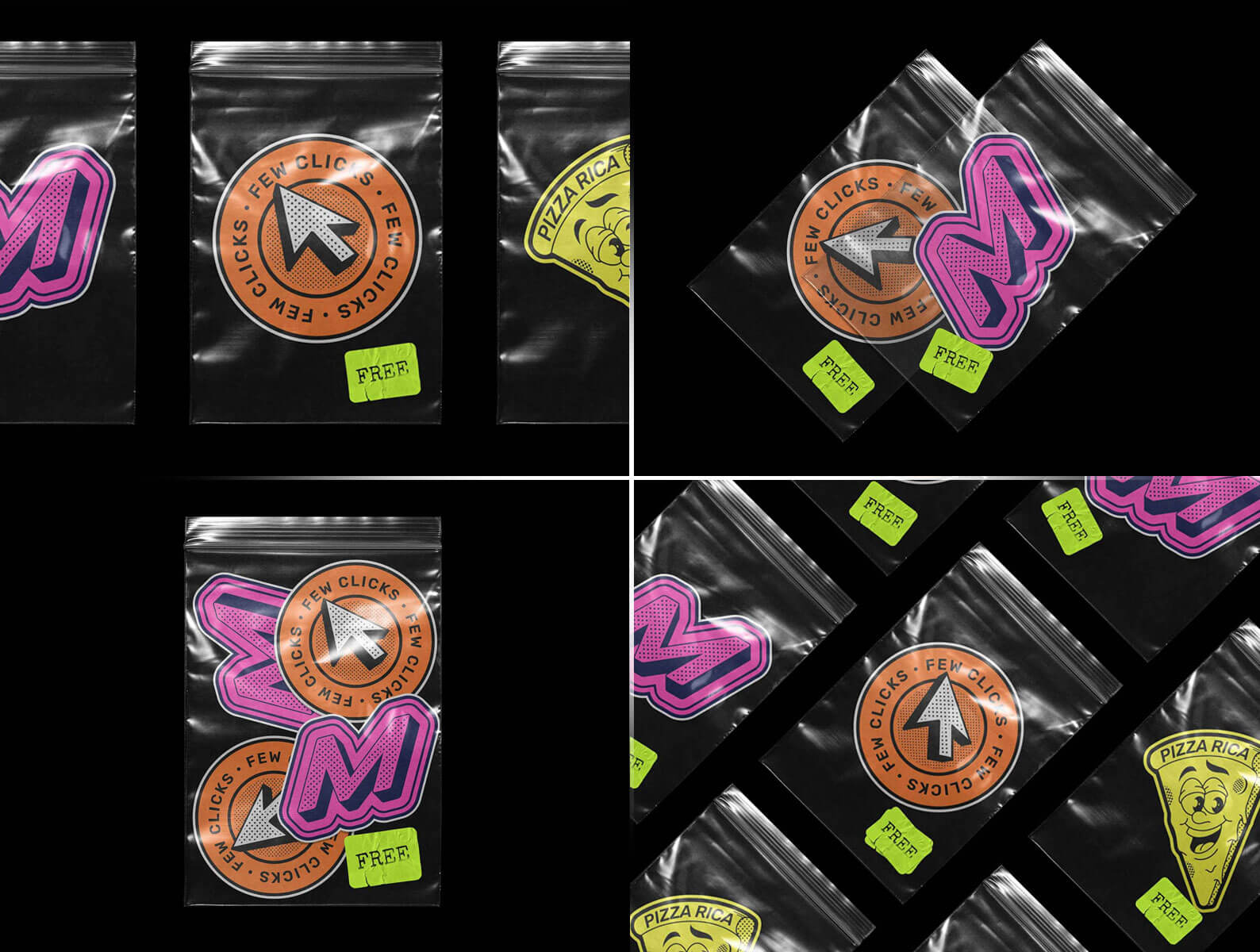 Sticker with Transparent Plastic Zip Packets Mockup Free PSD files ...