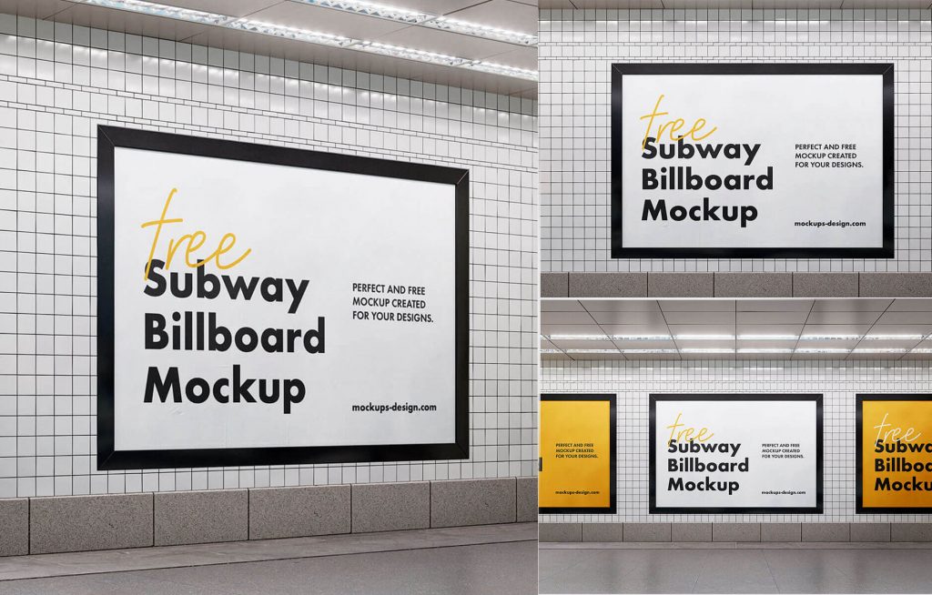 Free Subway Billboard Mockups PSD set - PsFiles