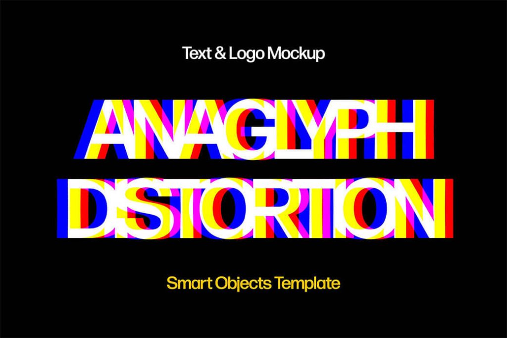 Anaglyph Distortion Text Effect Mockup Free PSD file - PsFiles