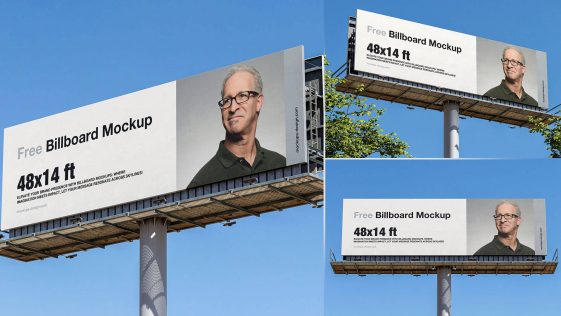 Free Triple Billboard Mockup PSD - PsFiles