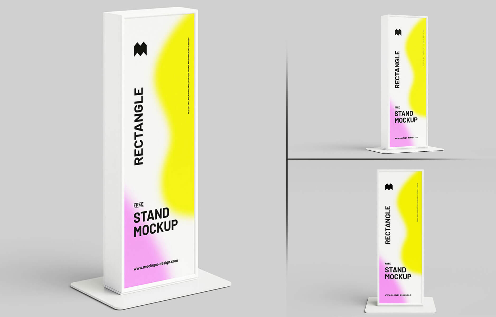 Free Tall Rectangle Acrylic Box Standee Mockups PSD set - PsFiles