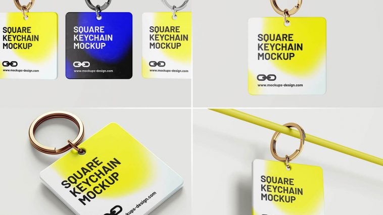 Free Round Keychain Logo Mockup PSD - PsFiles
