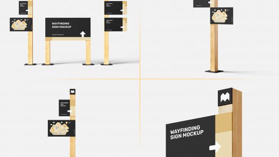 Free Indoor Direction Sign Board Mockup PSD - PsFiles