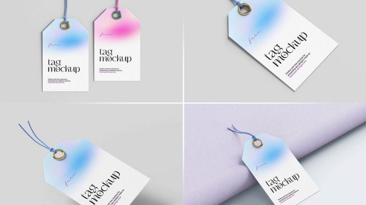 Free Two Label Tag Mockup PSD Branding - PsFiles