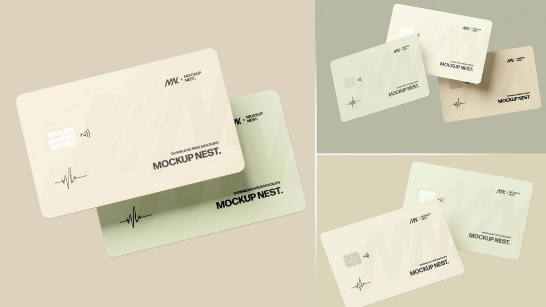Free Credit / Debit Bank Card Mockup 5 PSD Set - PsFiles