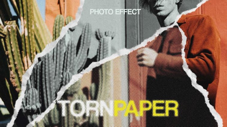 Free Torn & Ripped Paper Photo Effect PSD Vol.3 - PsFiles