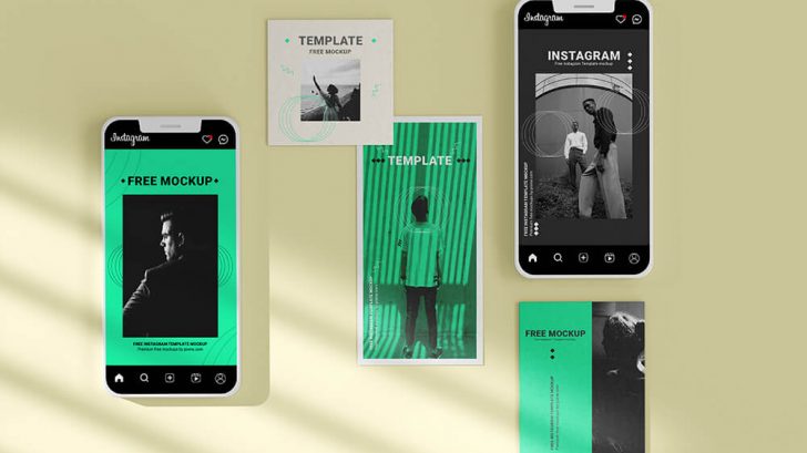 Free 3D style free Instagram Post Mockup PSD set PSD - Free Photoshop ...