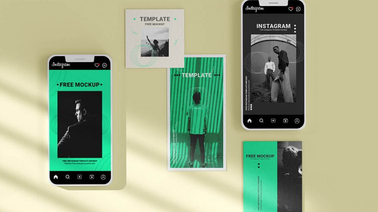 Free 3D style free Instagram Post Mockup PSD set PSD - Free Photoshop ...