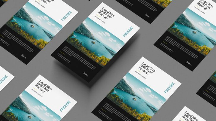 Free Grid Flyer Mockup PSD set - PsFiles