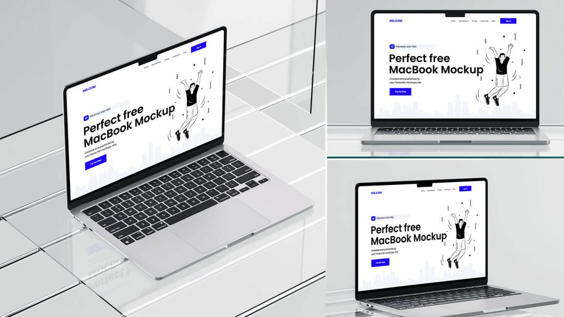 MacBook Air Sticker Mockup Free PSD - PsFiles